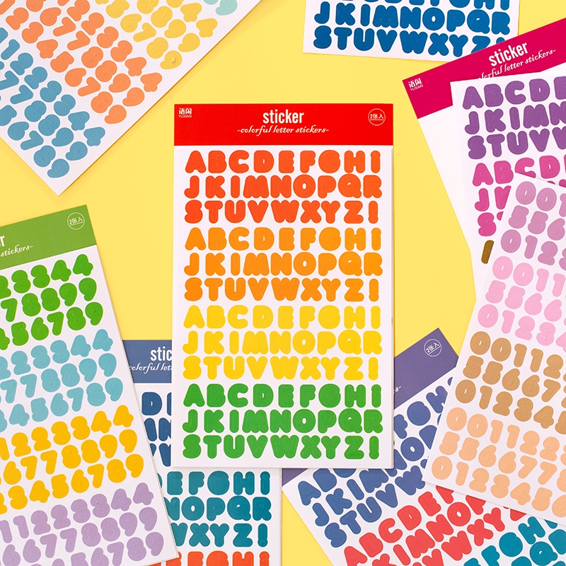 SS ABC 123 Sticker Alphabet Sticker Numbering Sticker in Love Shape ...