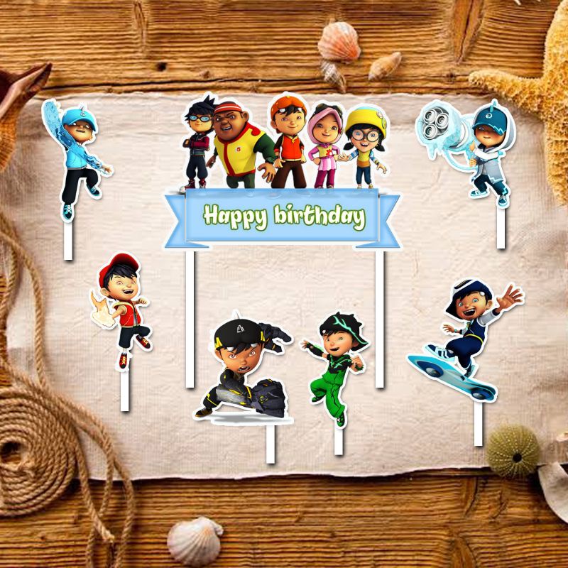 Boboiboy cake Topper happy birthday birthday cake Topper | Shopee Malaysia