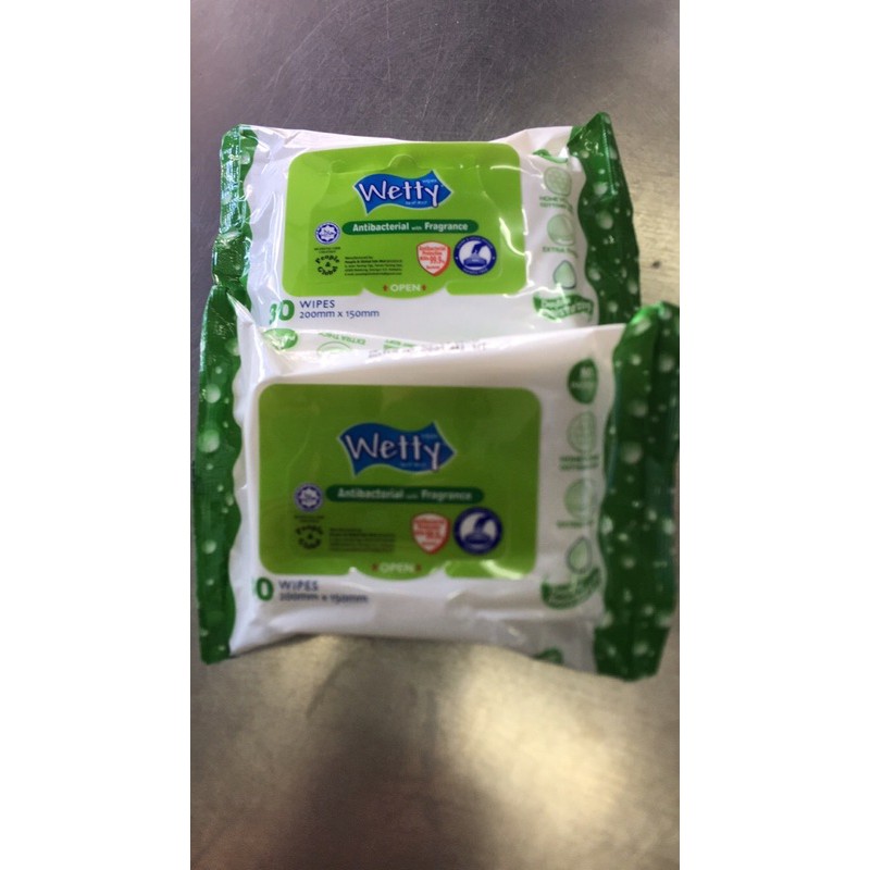 🔥Ready Stock 🔥Wetty Antibacterial With Fragrance Wet Wipes 30 pcs 200mm ...