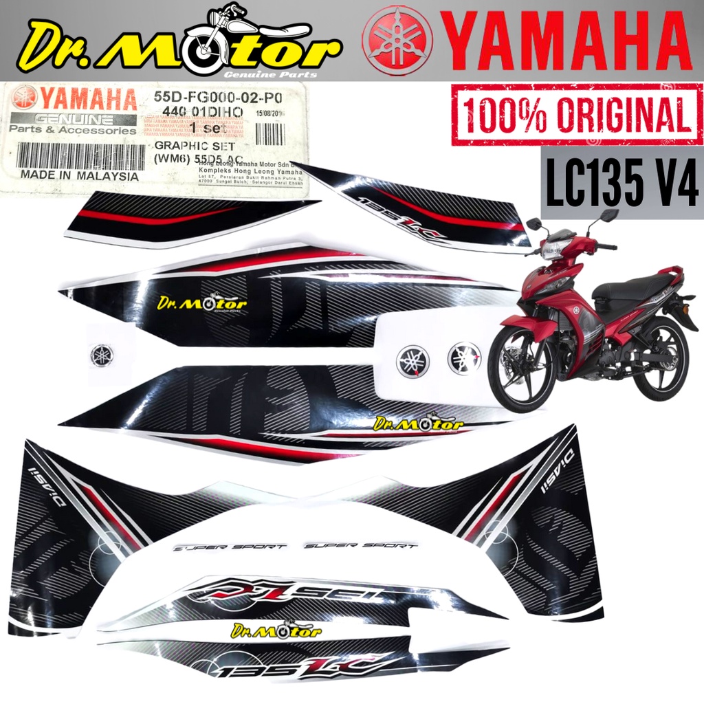 100% ORIGINAL YAMAHA LC135 LC 135 V4 V5 V6 STICKER STRIP BODY STRIPE ...