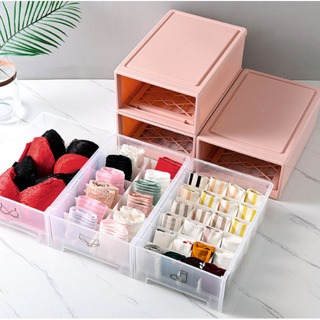 Kotak Laci Simpan Stokin Baju Seluar Dalam Wanita Storage Box Organizer ...