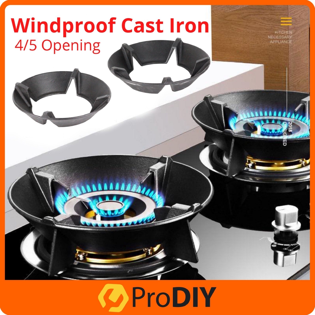5 Opening Cast Iron Windproof Gas Stove Bracket Pot Holder Gather Fire ...