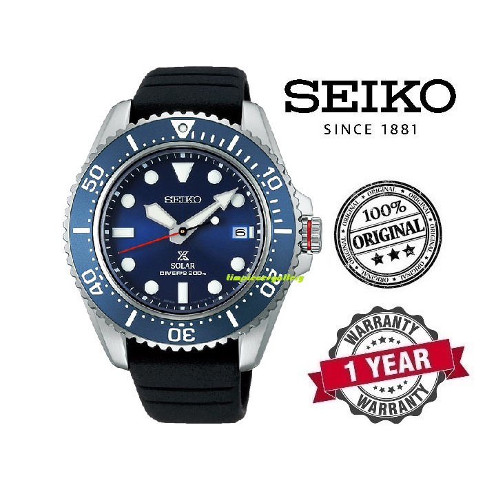 Seiko Prospex Solar 200m Diver Silicone Strap Watch - SNE593P1 | Shopee ...