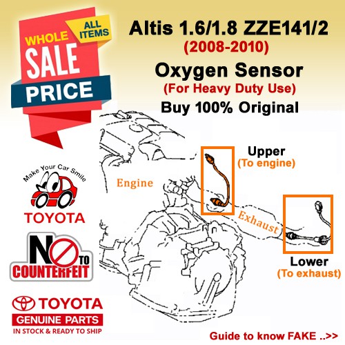 Altis 1.6/1.8 (2008-2010) Oxygen Sensor ZZE141 ZZE142 89467-52060(UP ...