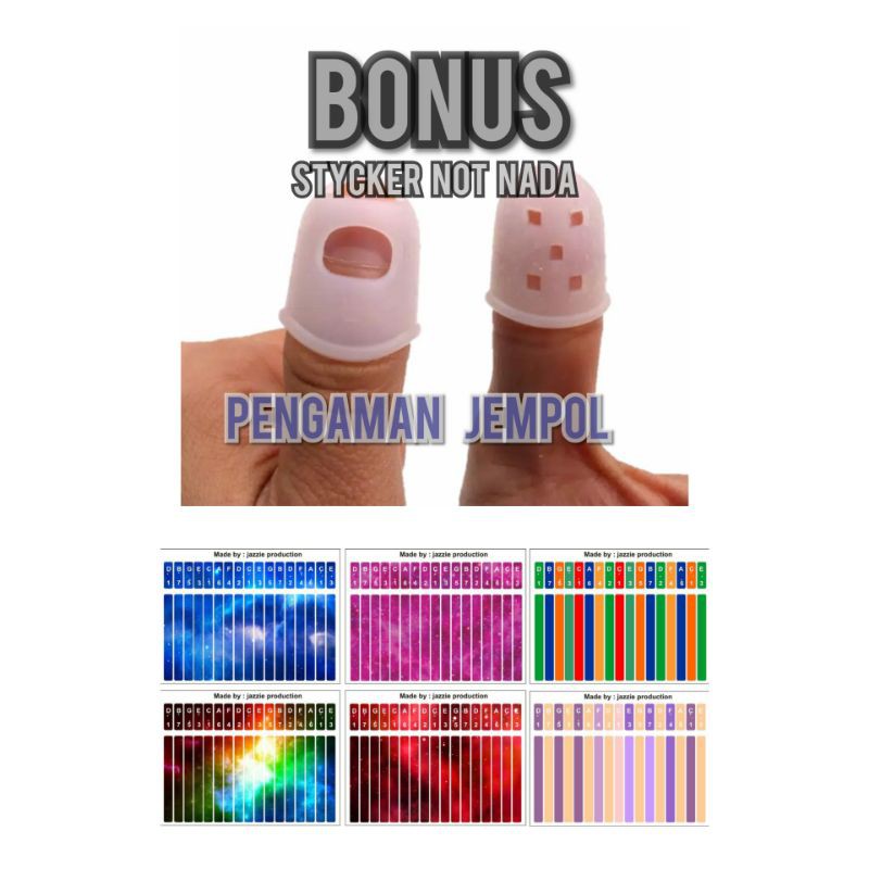 Sticker kalimba 17 KEYS+THUMB SILICONE, kalimba THUMB Rubber, kalimba ...