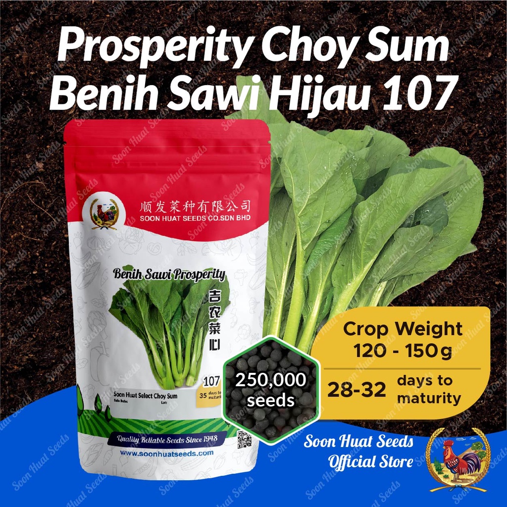 [500g] 107 Benih Sayur Sawi Bunga Prosperity Soon Huat Seeds | Shopee Malaysia