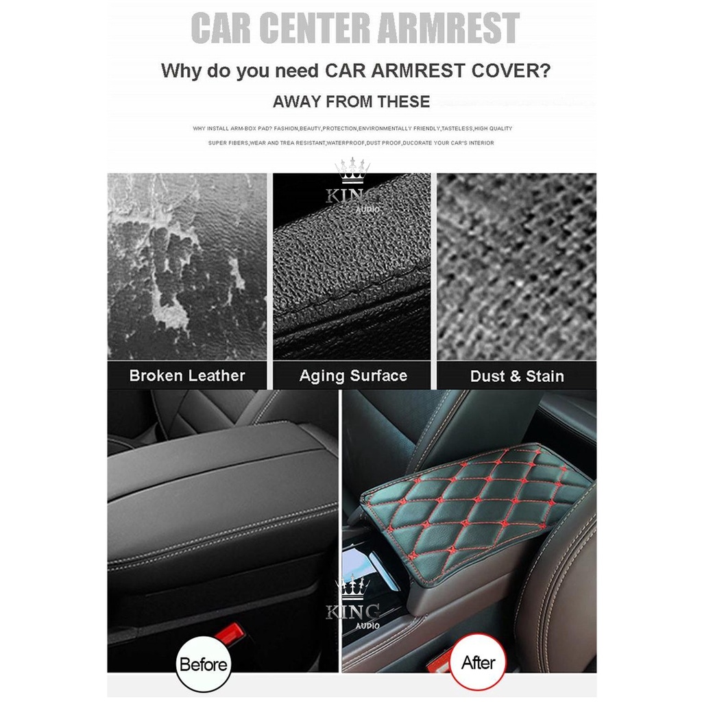 Waterproof Anti Dirty Leather Car Centre Console/Armrest Mat Storage Box Cushion Cover size ...