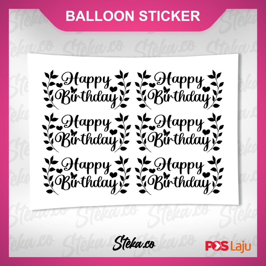 [ 6pcs ] Dalam Saiz A4 / Happy Birthday / Stiker Belon / Balloon ...