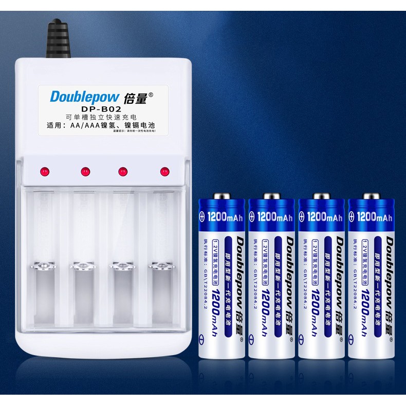 Rechargable Battery(4 units) + Charger Malaysia Plug 3pin or 2 pin plug ...