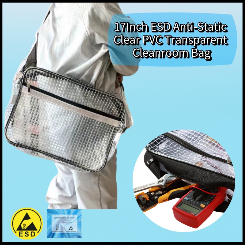 ESD Transparent Bag PVC Dust Free Cleanroom Anti-static Grid Reflection ...