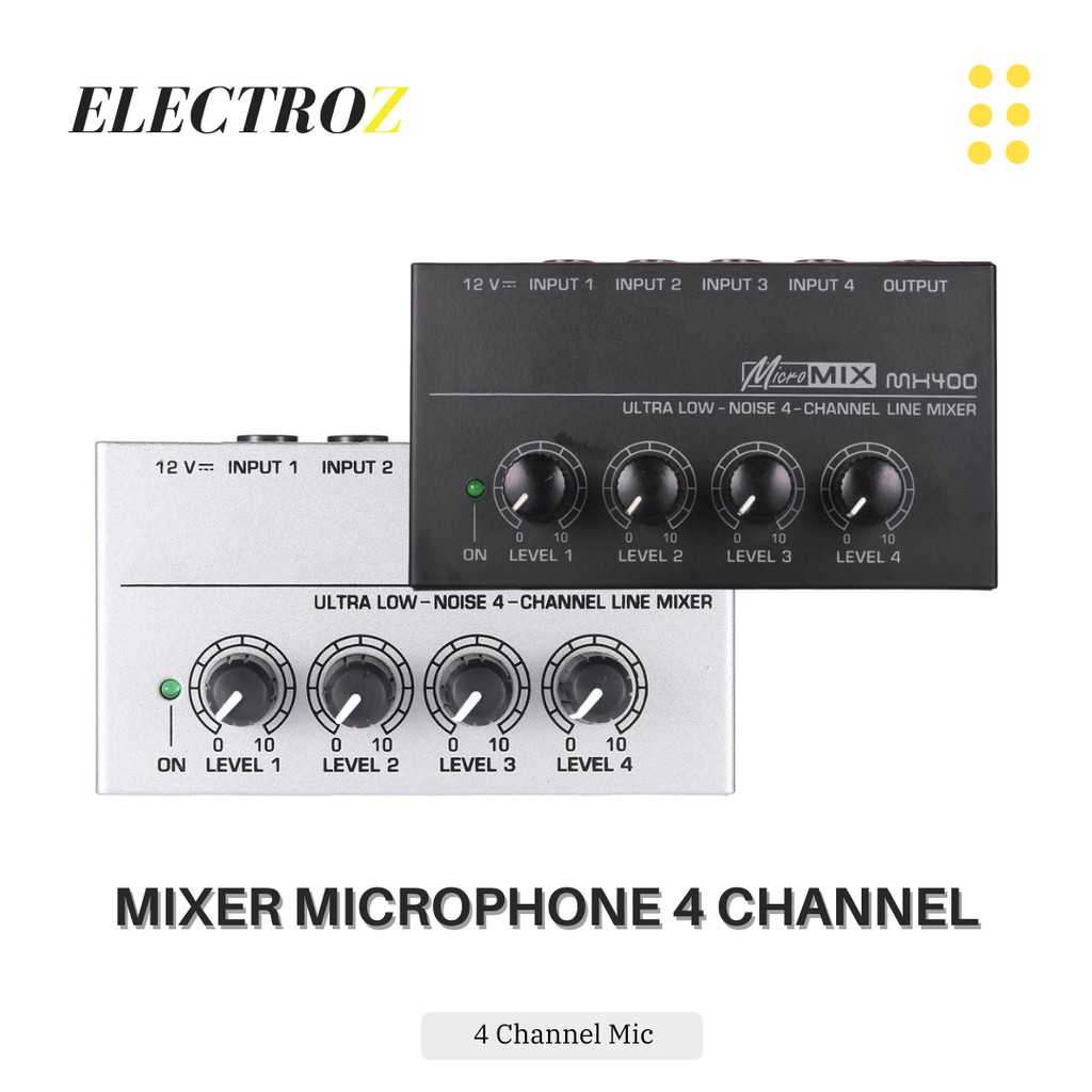 Mixer Microphone 4-Channel Input Professional Console Karaoke | Shopee ...