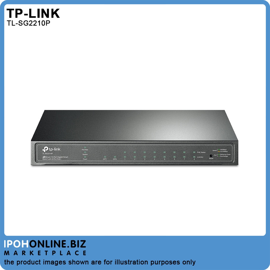 TP-LINK TL-SG2210P V3.20 JetStream 10-Port Gigabit Smart Switch with 8 ...
