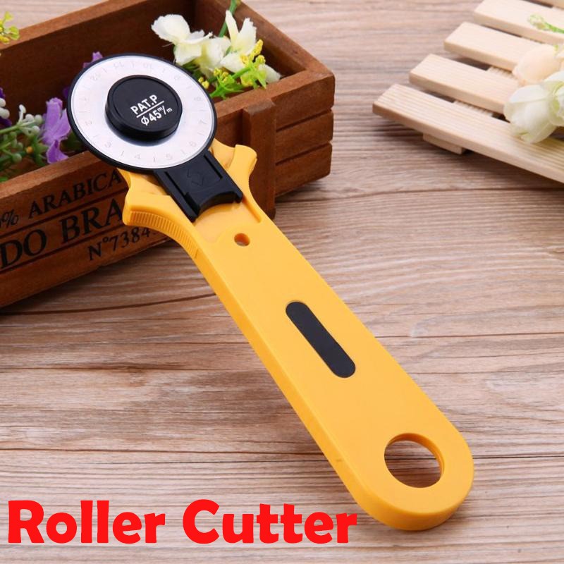 Yellow Sewing Roller Cutter Patchwork Roller Wheel Round Cloth Fabric ...