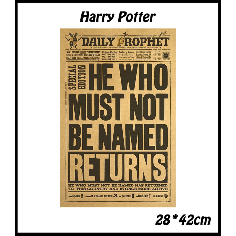 Harry Potter "He who must not be named" poster Kraft Paper Wallpaper ...