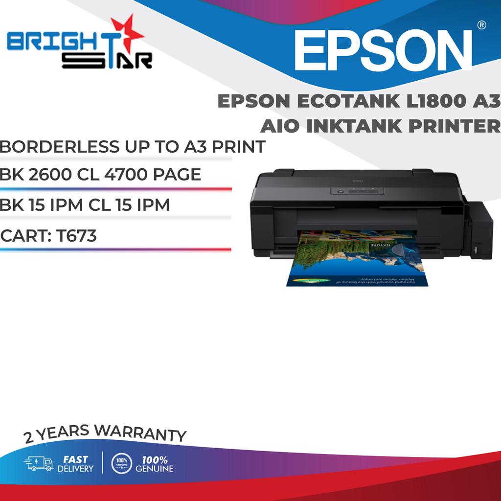 EPSON ECOTANK L1800 A3 AIO INKTANK PRINTER / BORDERLESS UP TO A3 PRINT ...