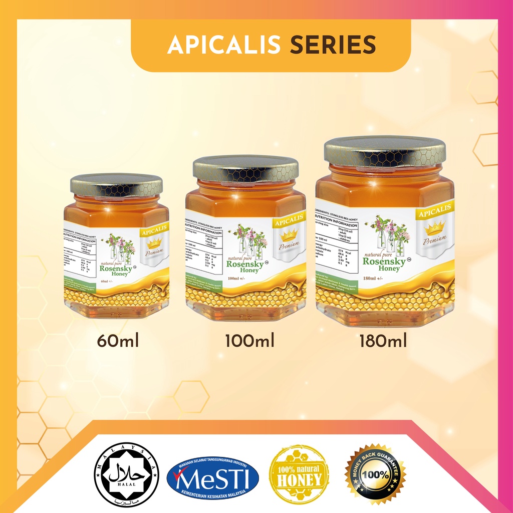 Rosensky® Stingless Bee Honey Apicalis - 60ml/100ml/180ml (纯天然纯正蜂蜜 ...