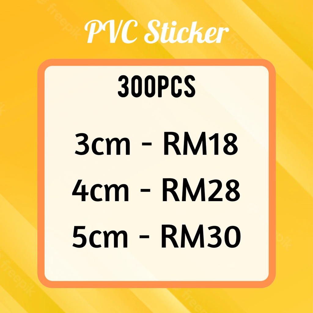Custom PVC White Vinyl Sticker Label Printing 3cm - 5cm 300pcs/500pcs ...