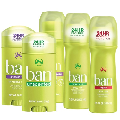 Ban Regular Scent 24-hour Invisible Antiperspirant, Roll-on Deodorant ...