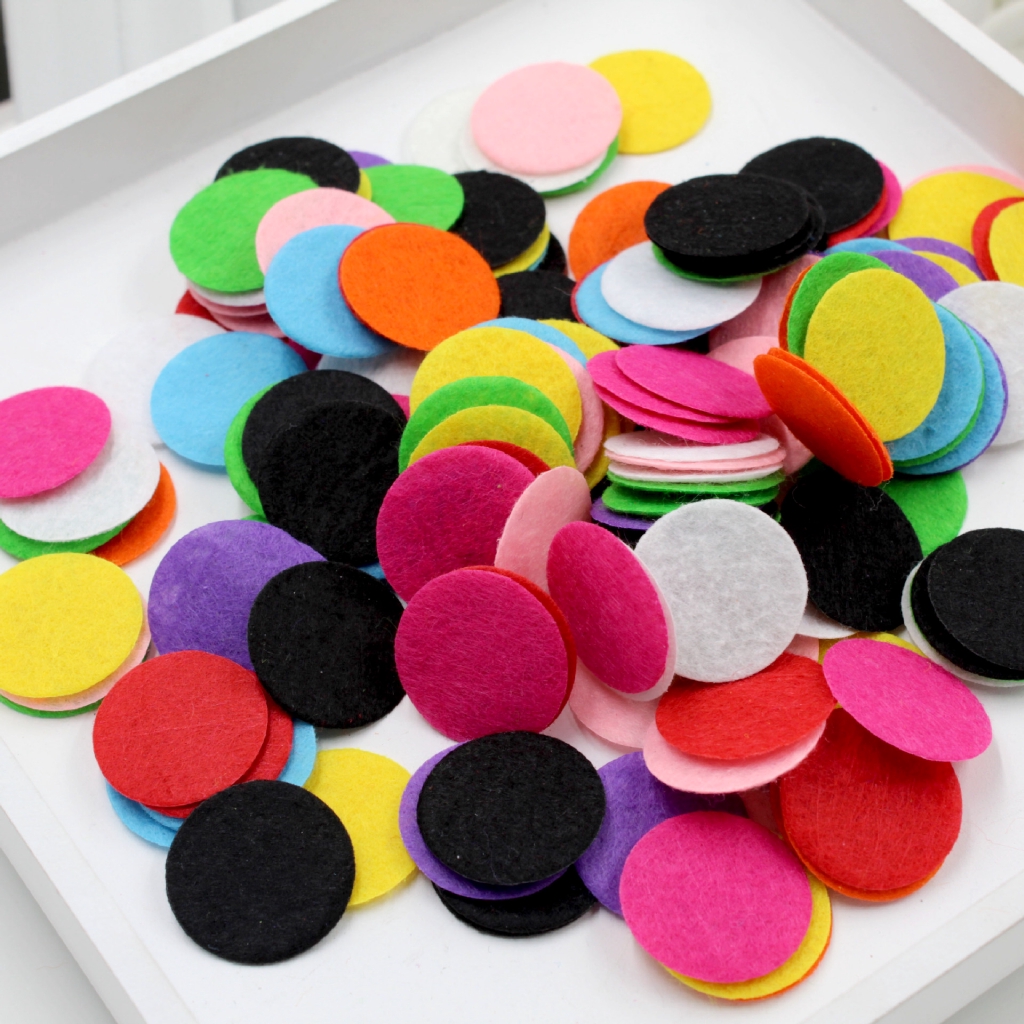 200 PCS 2cm 3cm Circle Felt Fabric Pads Accessory Patches Fabric Flower ...