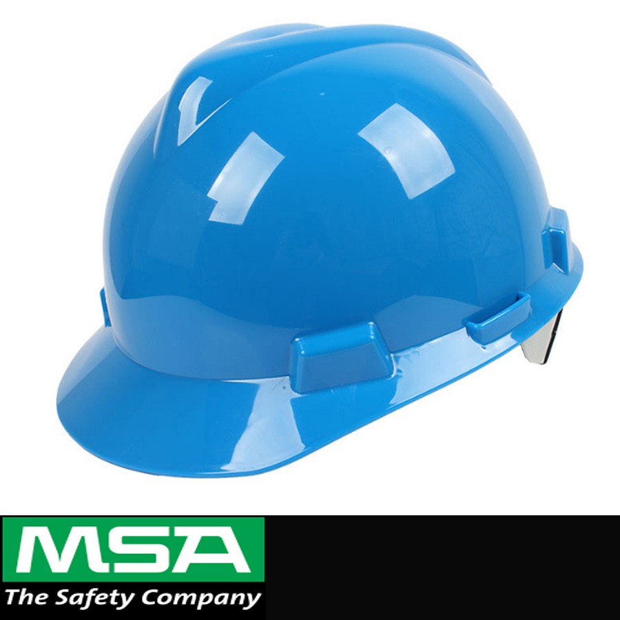 MSA 9111818 V-Gard Helmet PE light cyclone knitting（White, yellow ...