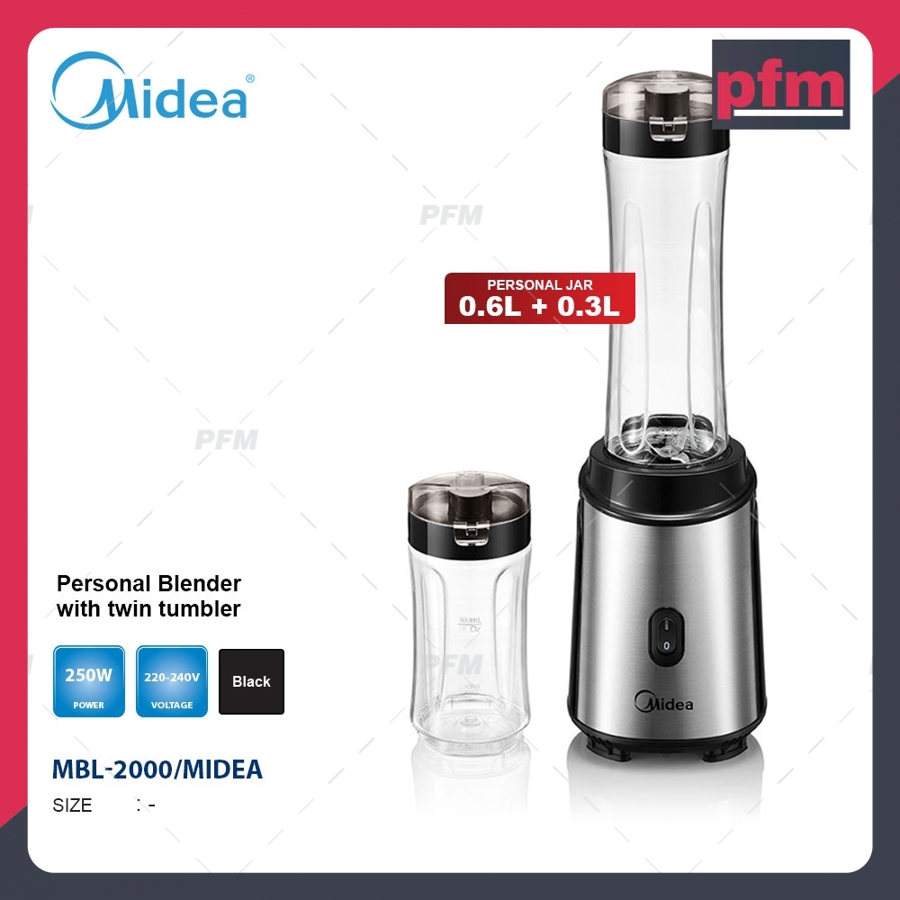 MIDEA MBL-2000 0.6L+0.3L 250W PERSONAL JAR BLENDER | Shopee Malaysia