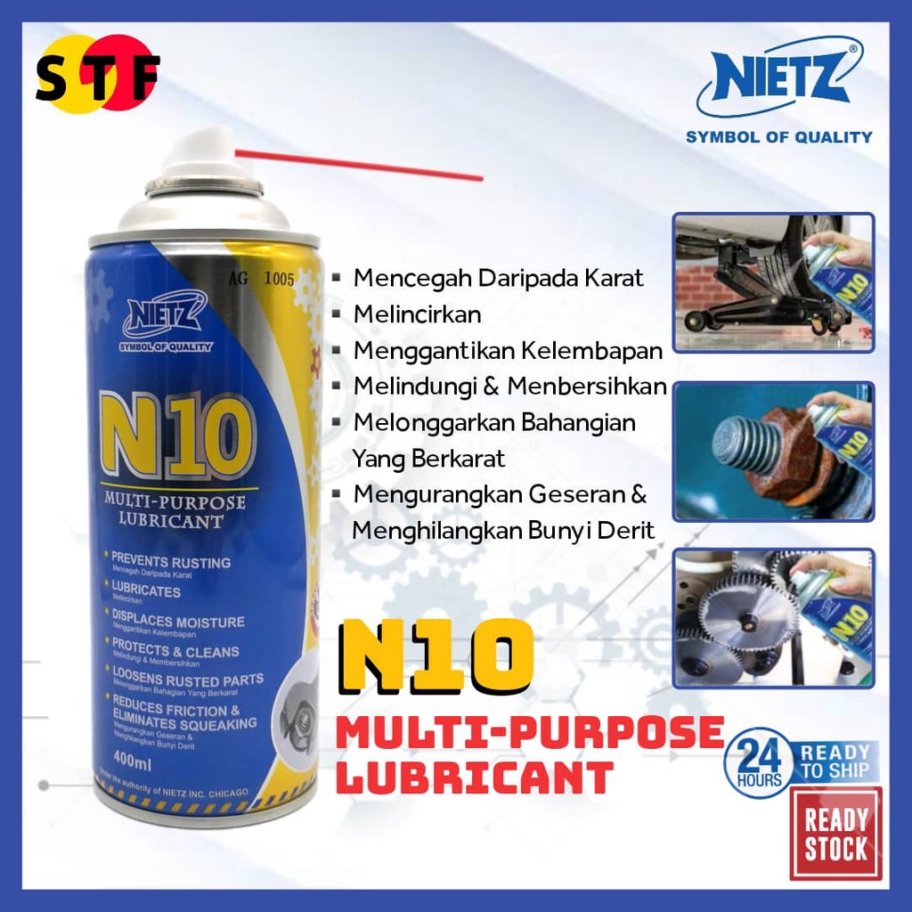 NIETZ N10 Multi Purpose Lubricant Anti-Rust Spray (400ml) | Shopee Malaysia