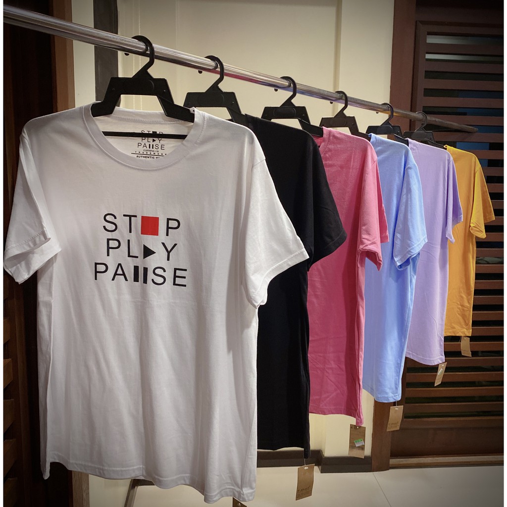 𝟏𝟎𝟎% 𝐂𝐎𝐓𝐓𝐎𝐍 𝐉𝐔𝐌𝐁𝐎 𝐓-𝐒𝐇𝐈𝐑𝐓 ( Stop,Play,Pause ) | Shopee Malaysia