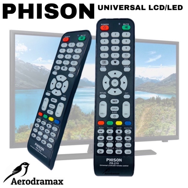 PHISON PR210 MULTI LCD/LED TV REMOTE CONTROL(UNIVERSAL) | Shopee Malaysia