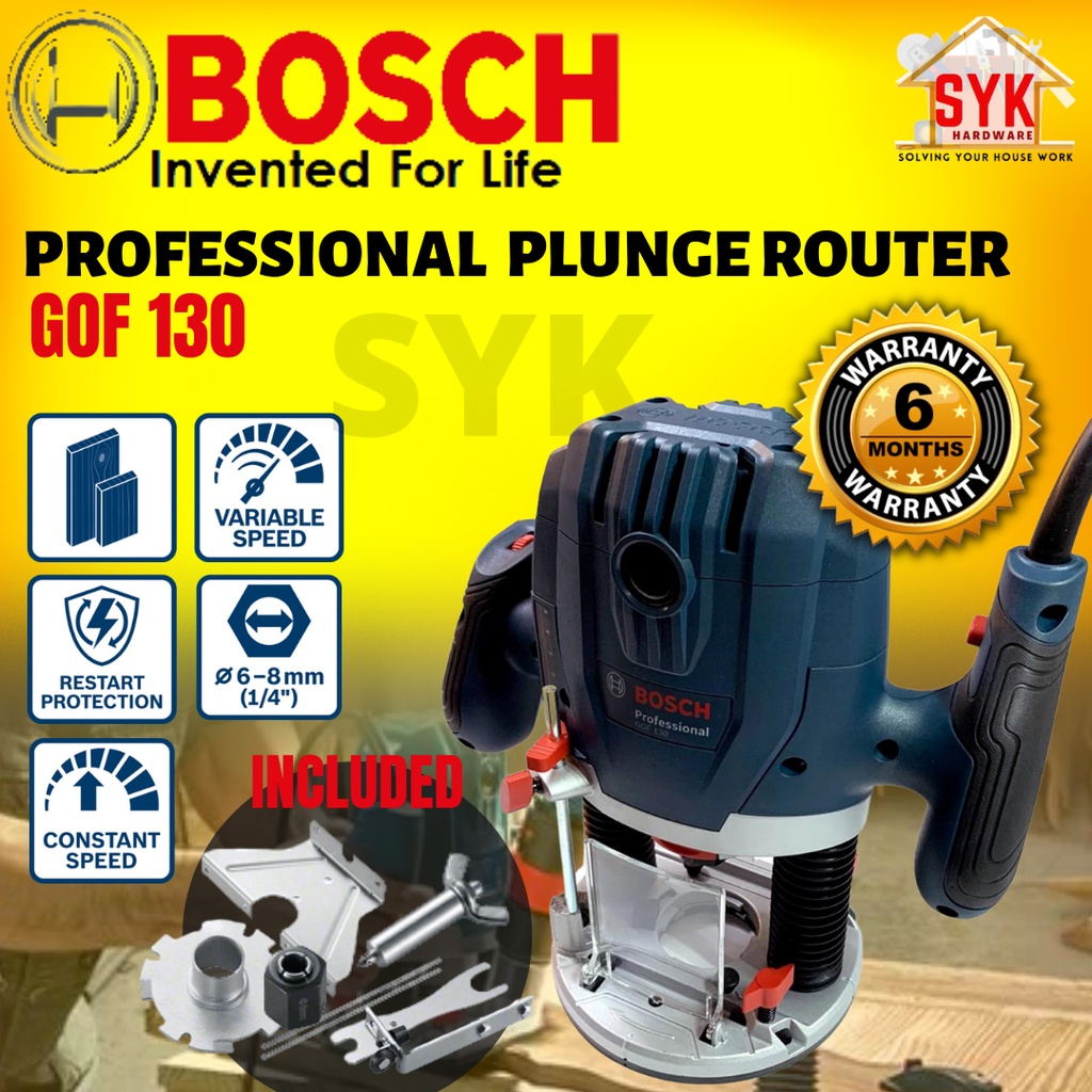 SYK Bosch GOF 130 GOF130 Professional Electric Plunge Router For Wood ...