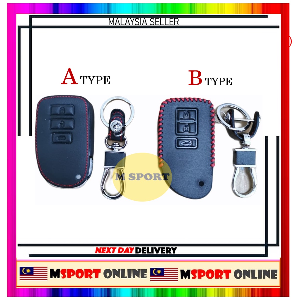Toyota Vios New / Yaris New Car Key Pouch Leather Case Key Chain Smart ...
