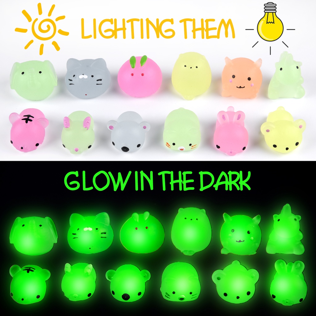 10pcs Luminous Squishy Mochi Mini Squishy Slow Toys Mochi Kids Birthday ...
