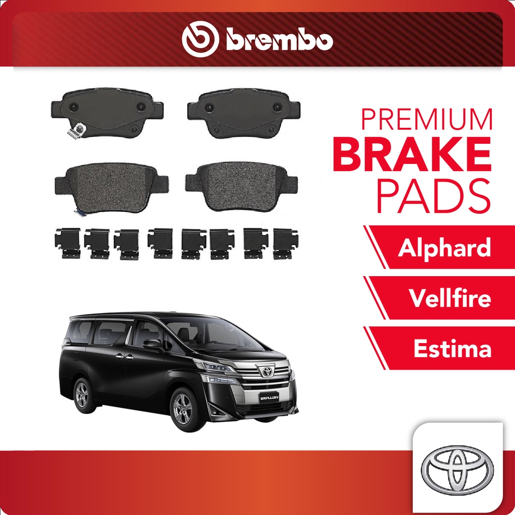 BREMBO Rear Pads (1 set) - Compatible with TYT Estima ACR50, GSR50'06 ...
