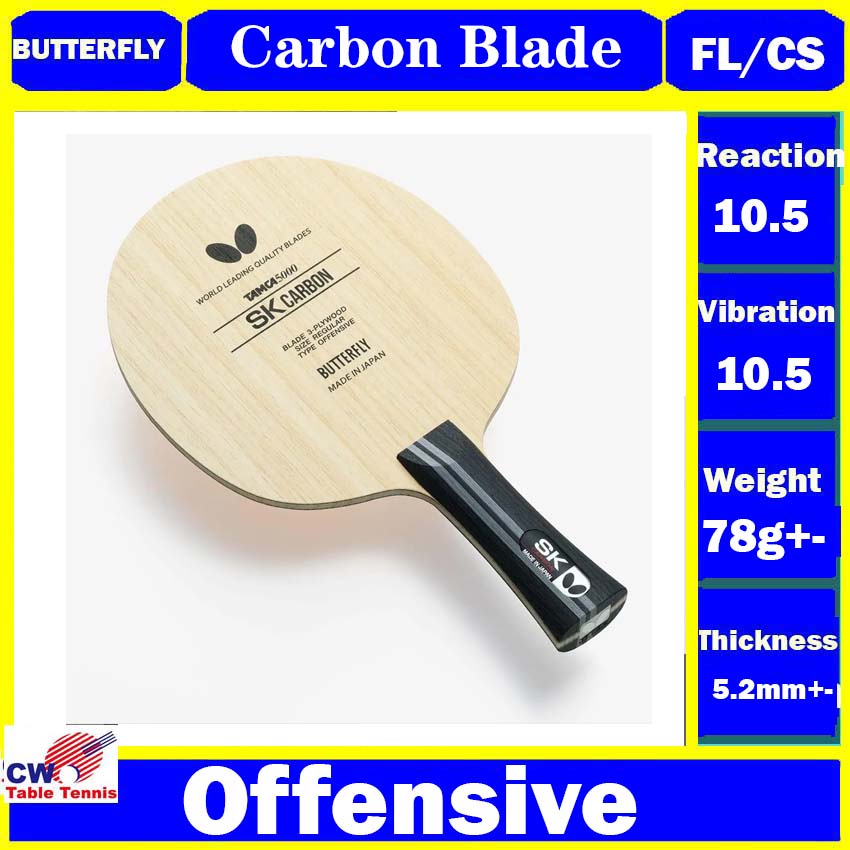 Butterfly SK Carbon 3-ply wood + 2 T5000 Blade Table Tennis Racket Blade Ping Pong Kayu Table ...