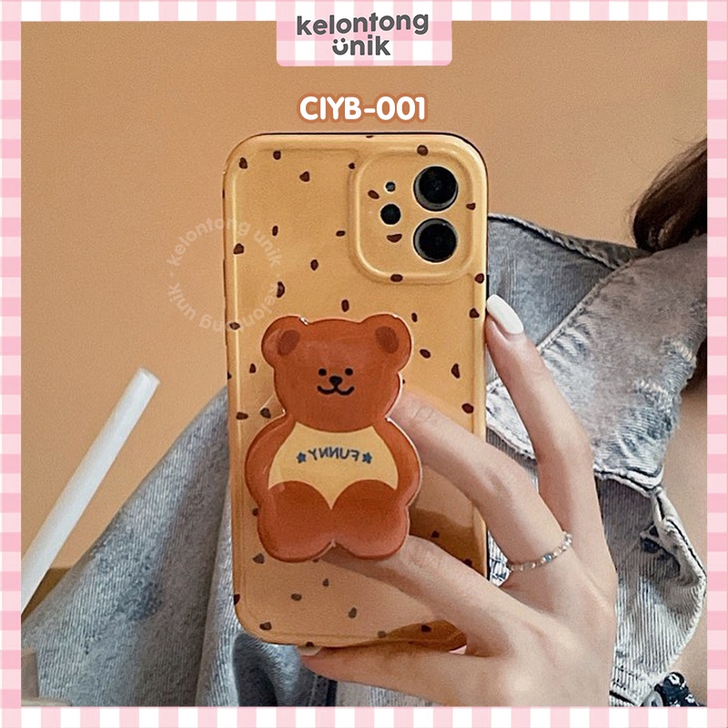 UNIQUE SCREEN PRINTING | (Free Griptok) Funny Bear Glossy Case + Griptok - Softcase/ HP Casing ...