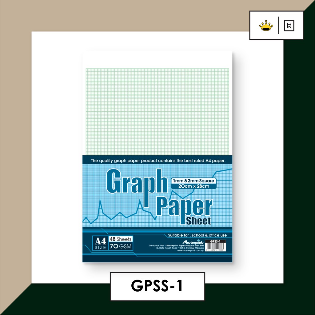 Masterprint A4 Graph Paper 2-in-1 Combo - Square (50's/2mm x 2mm + 1mm ...