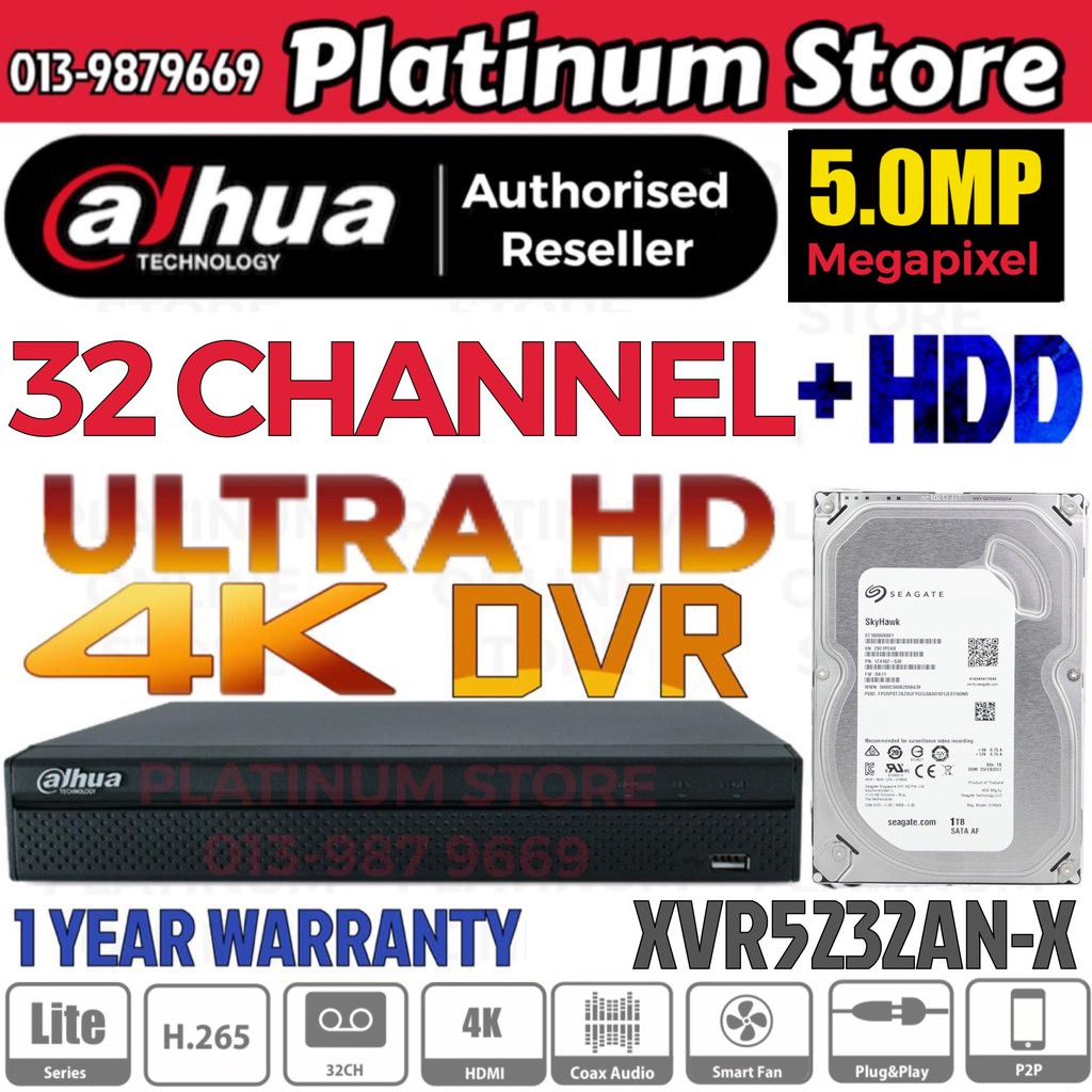 Dahua DH-XVR5232AN-I3 32 Channel DVR 32CH Full HD 5M-N 1080P VGA/HDMI ...