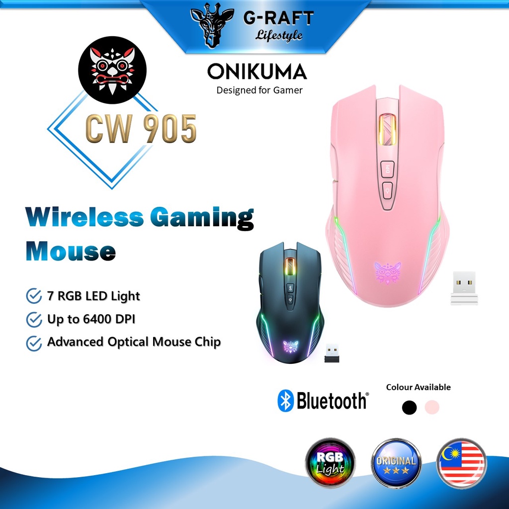 ONIKUMA CW905 Configurable RGB Wireless Gaming Mouse USB Optical Corded ...