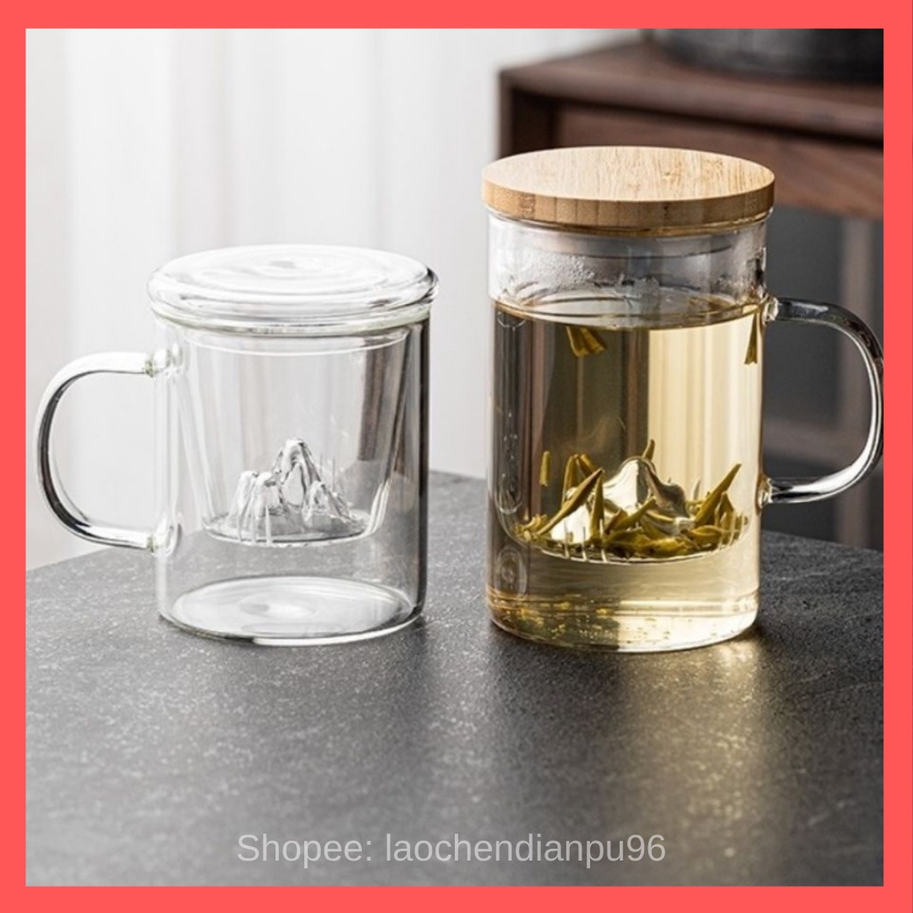 500ML Glass Tea Cup Tea Filter Glass Tea Cup with Infuser Filter Glass ...
