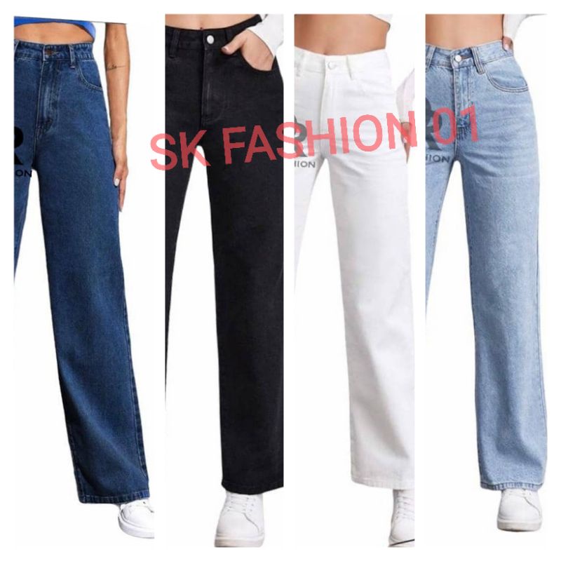 STRAIGHT CUT JEANS PANTS FOR WOMEN'S SUPER STRACHEABLE 💥💥 | Shopee Malaysia