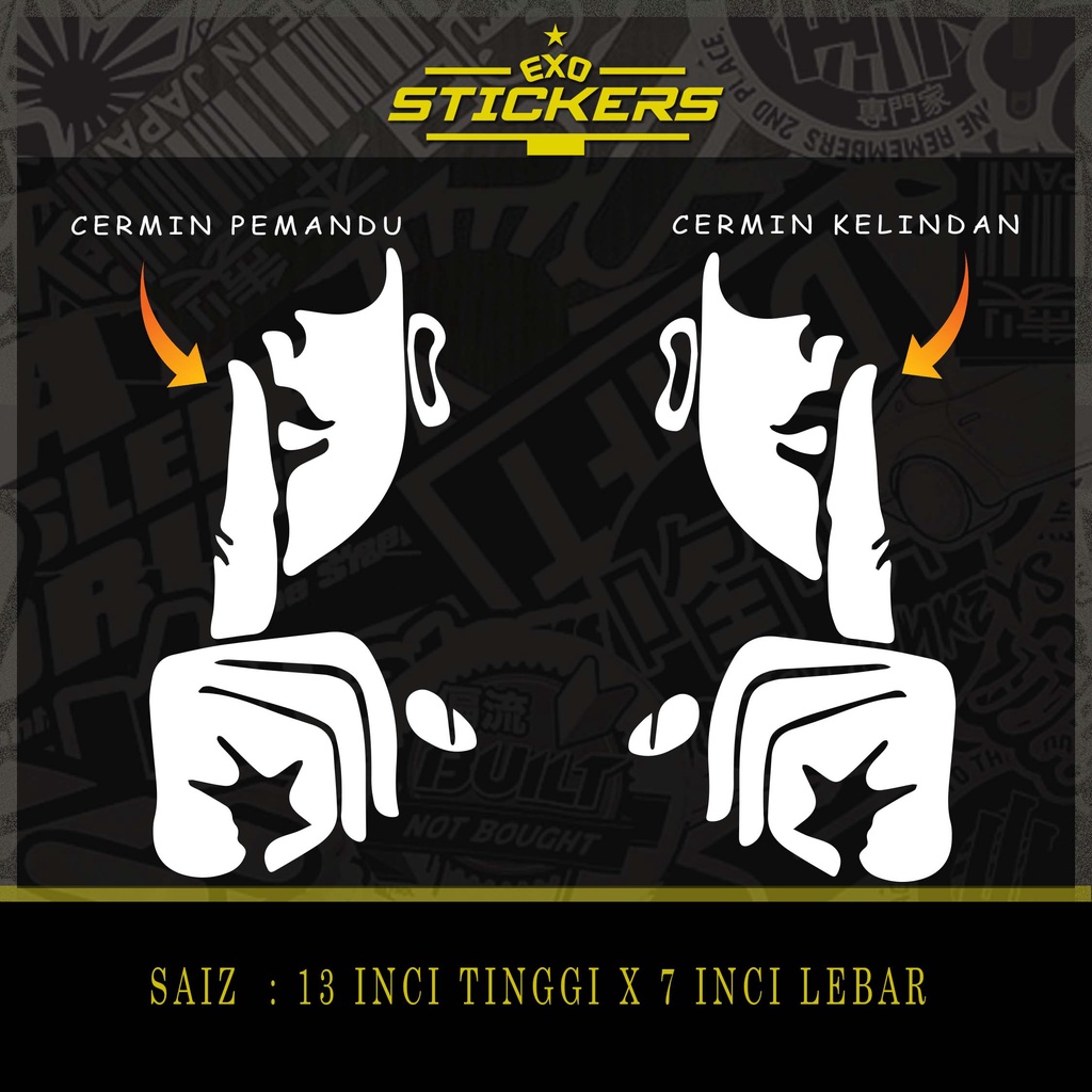 Sticker SHHHHHH untuk cermin lori van kereta sticker potong sticker ...