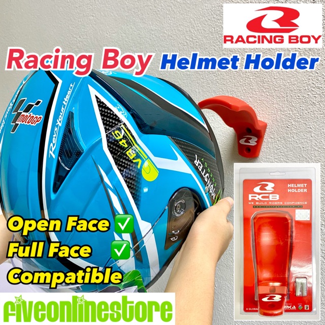 Racing Boy Wall Helmet Holder ORIGINAL OpenFace & FullFace Helmet Stand ...
