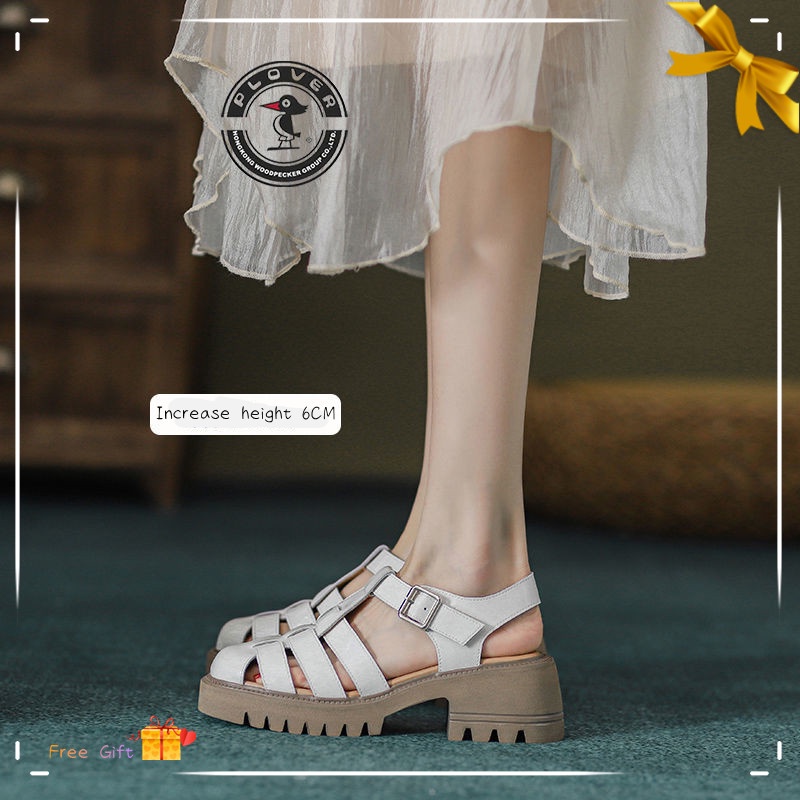 2022 New Hollow Platform Platform Roman Weave Sandals | Shopee Malaysia