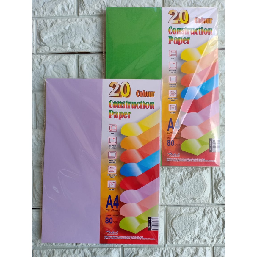 A4 20 Colour Construction Paper 80gsm | Shopee Malaysia