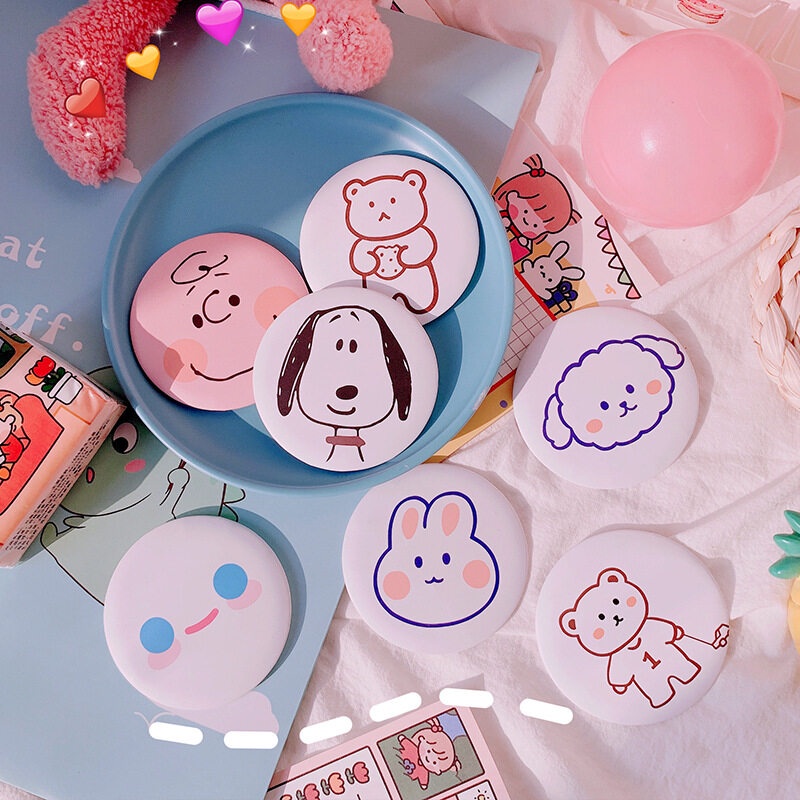 Korean Ins Style Cartoon Cute Little Mirror Cosmetic Portable Mirror ...