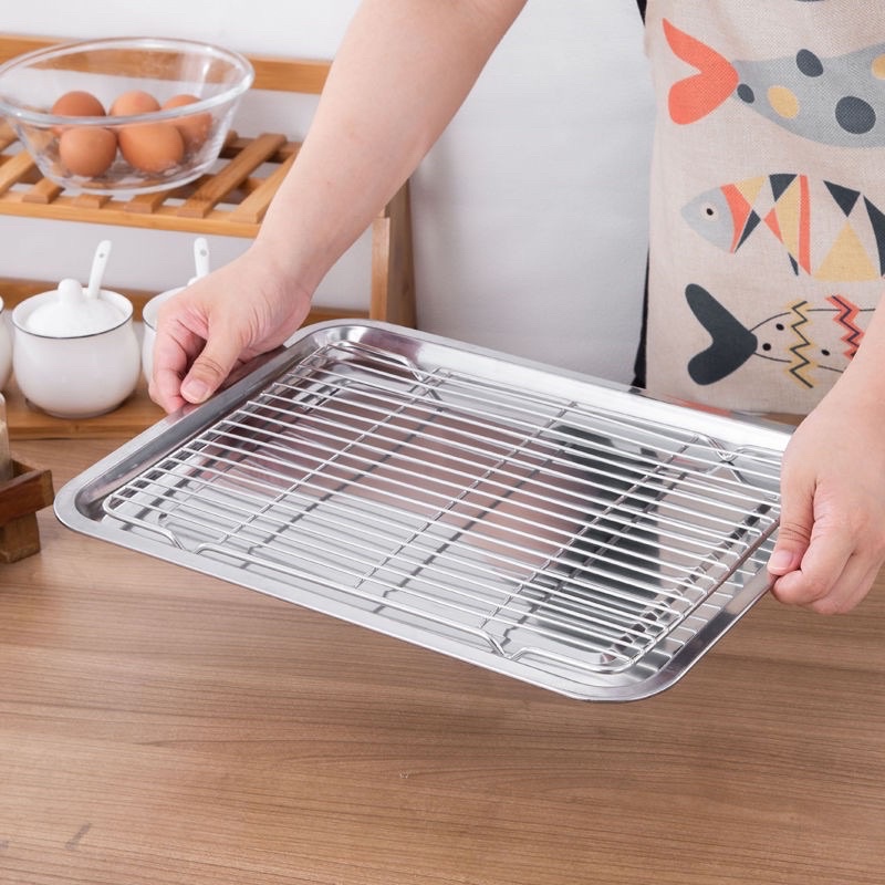 Stainless Steel Tray With Strainer / Oil Drain Tray / Food Tray / Tapis ...