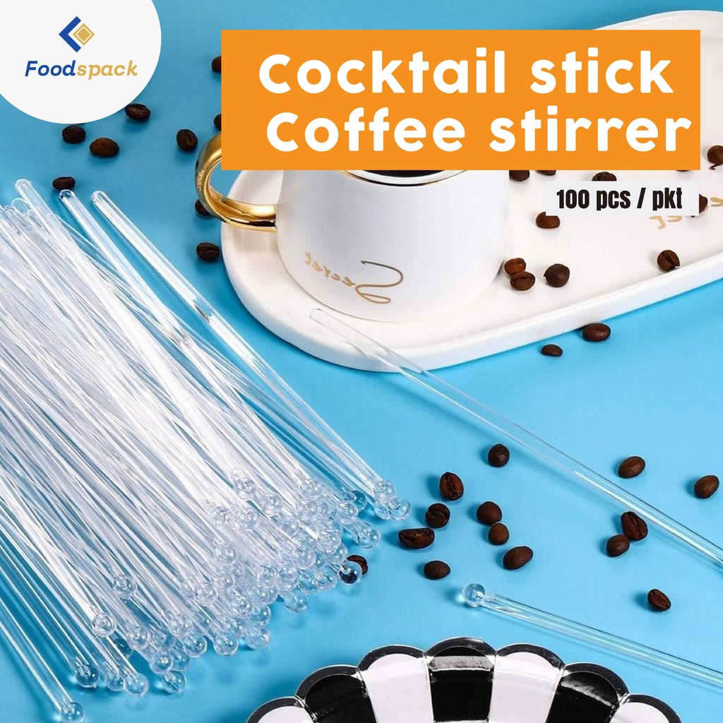 (100 pcs) Transparent Coffee Stirrer/Disposable Plastic Stirrer ...