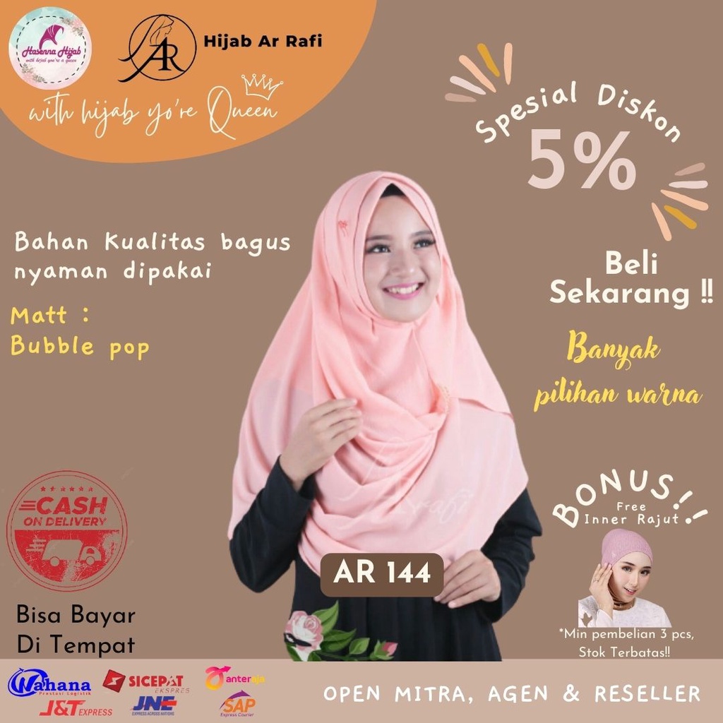 Hijab Pashmina Hijab AR 144 Instant Pashmina With Gem Accents Bubble Pop Material Hijab Gallery ...