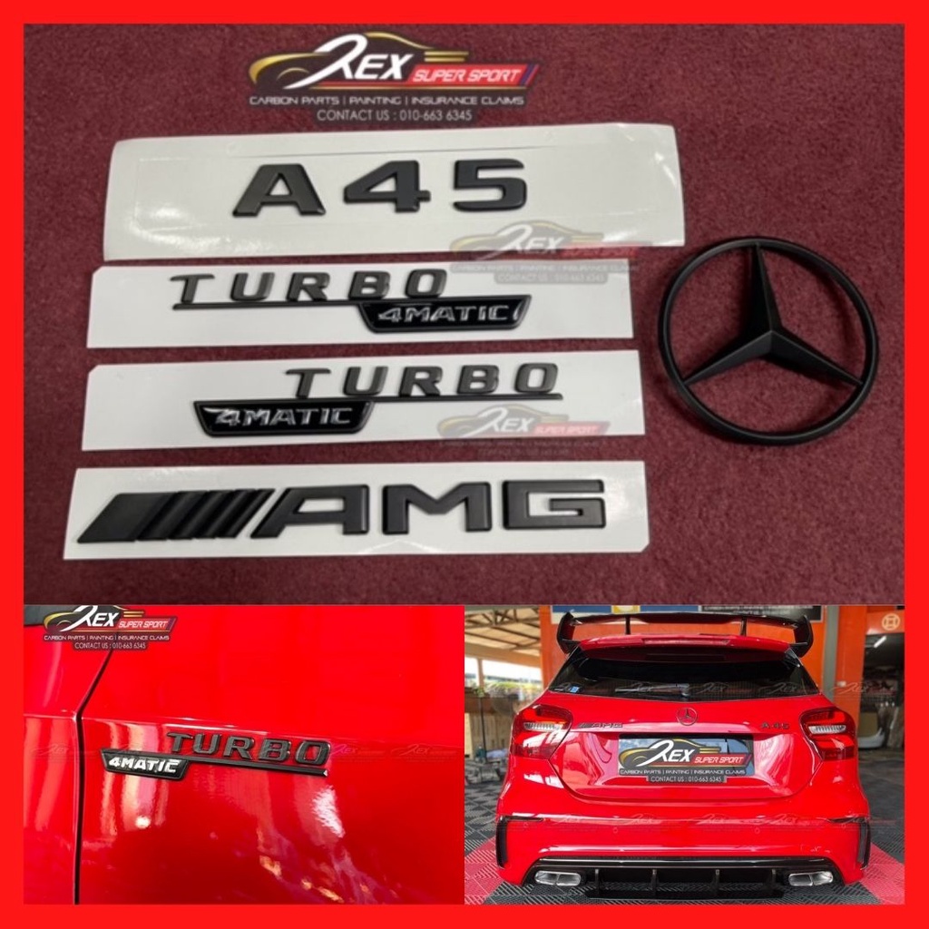 Mercedes Benz A-Class W176 A180 A200 A250 A45 AMG Emblem Logo Badge Set ...