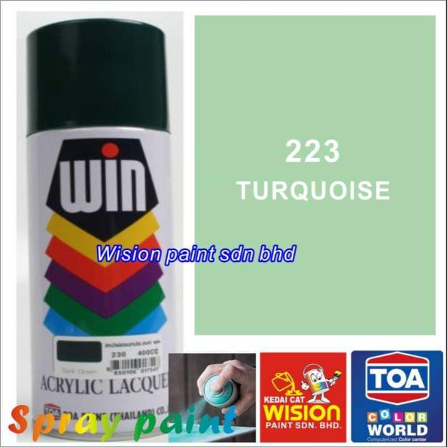 TOA 223 TURQUOISE (400ml) WIN ALL-PURPOSE ACRYLIC AEROSOL SPRAY ...