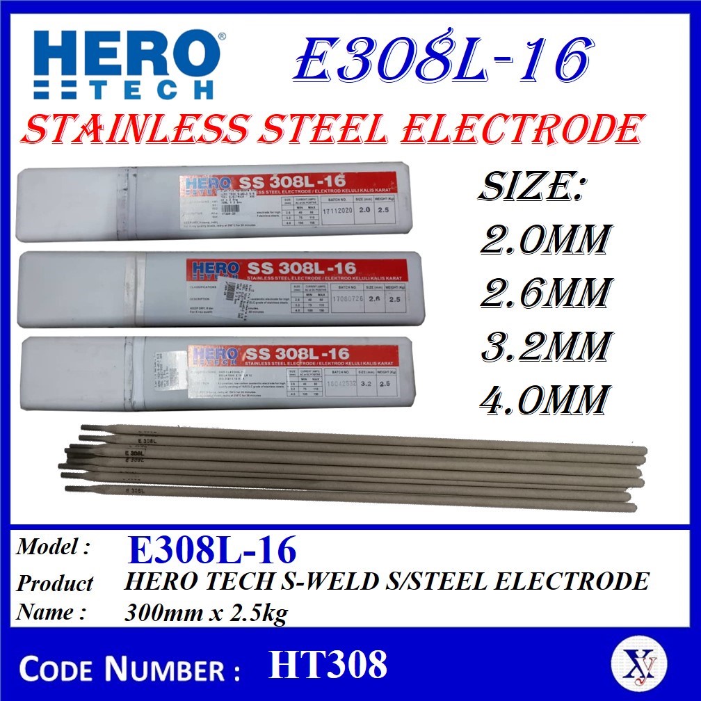 HT308 (0.3KG, 0.5KG, 1KG) E 308L-16 HERO TECH / FOX S-WELD STAINLESS ...